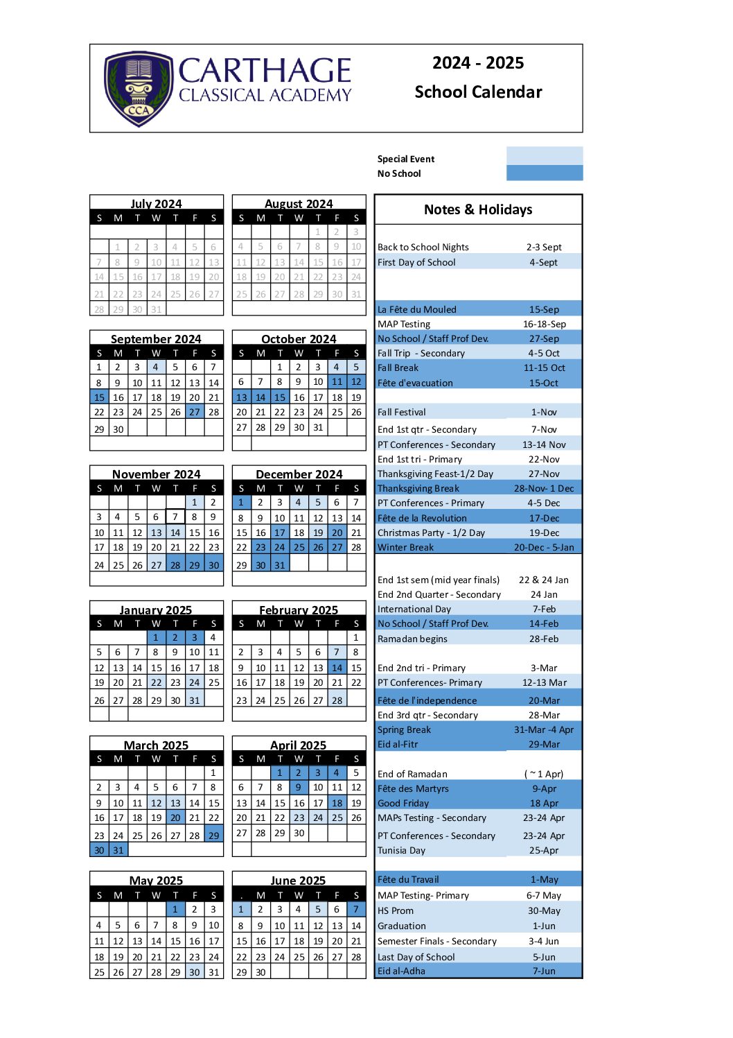 CCA School Planning Calendar 2024-2025 Draft – Website version 24-25 (1 ...